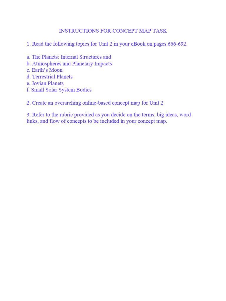 Instructions For Concept Map Task | PDF