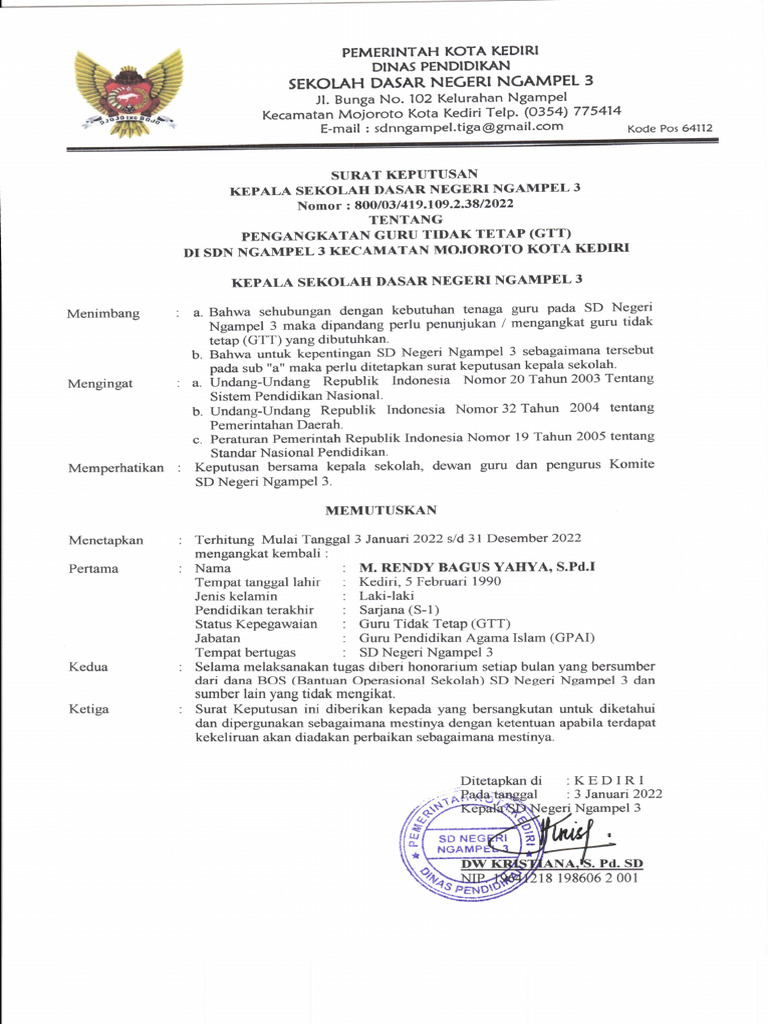 SK M Rendy Bagus Yahya 202220220927 12241458 | PDF