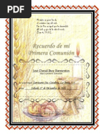 CERTIFICADO DE PRIMERA COMUNIÓN
