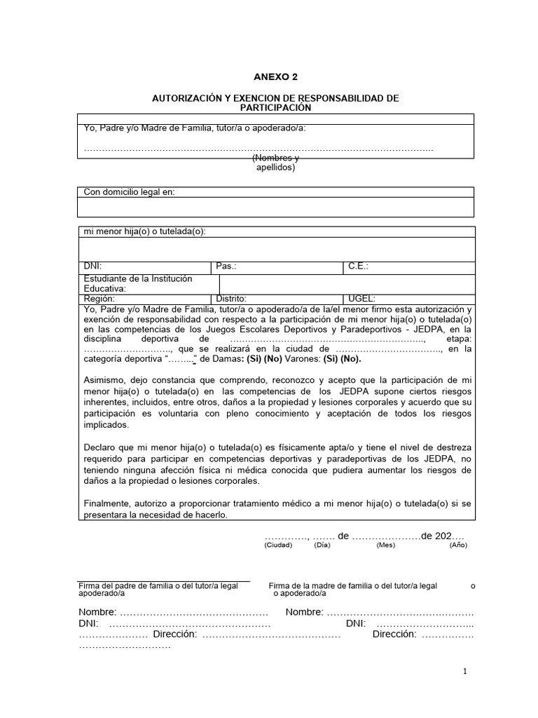 Anexo 2 Autorizacion | PDF | Derecho