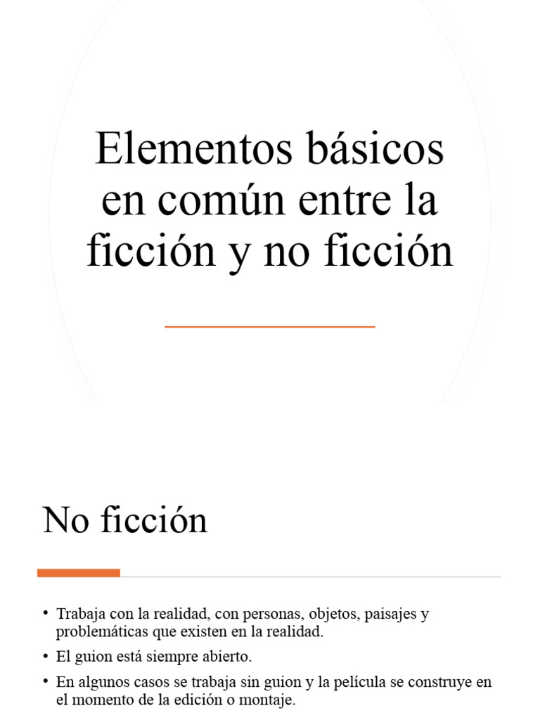 Elementos Básicos en Común Entre La Ficción y | PDF | Documental