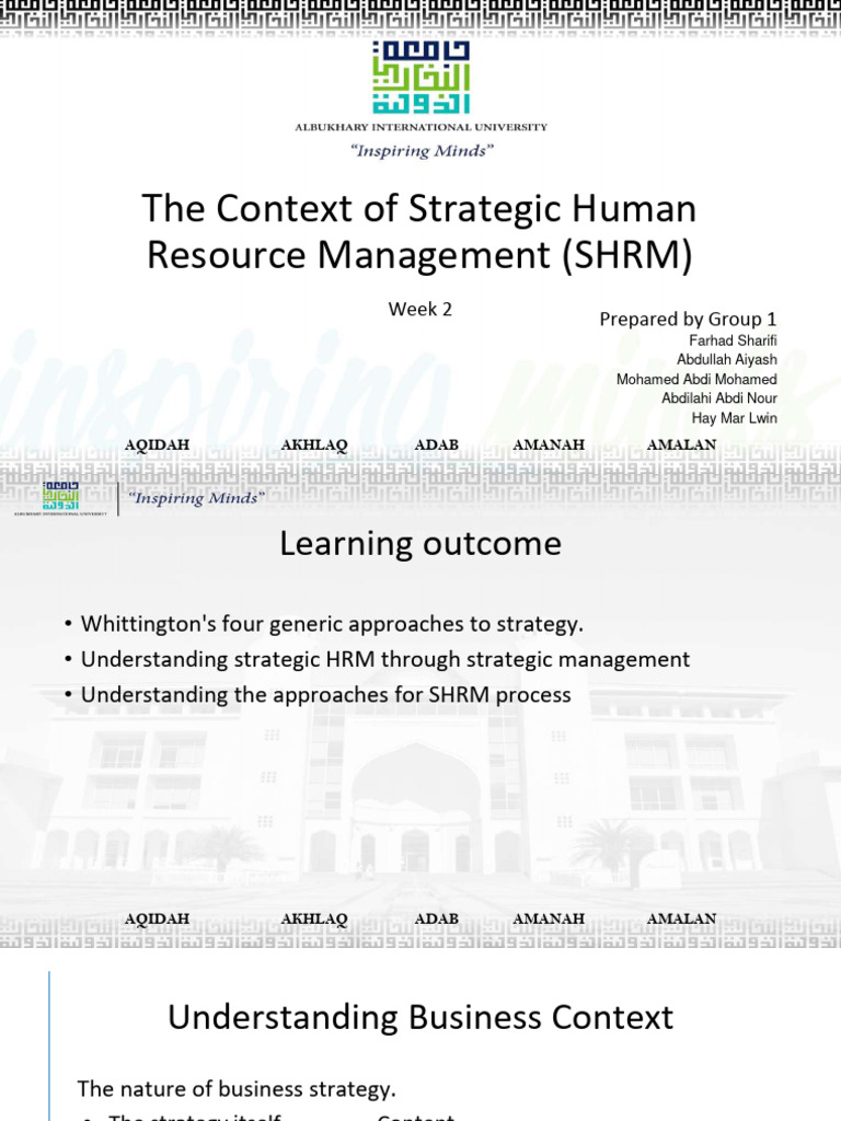 Context of Strategic HRM, Group 1 | PDF | Strategic Management | Human ...