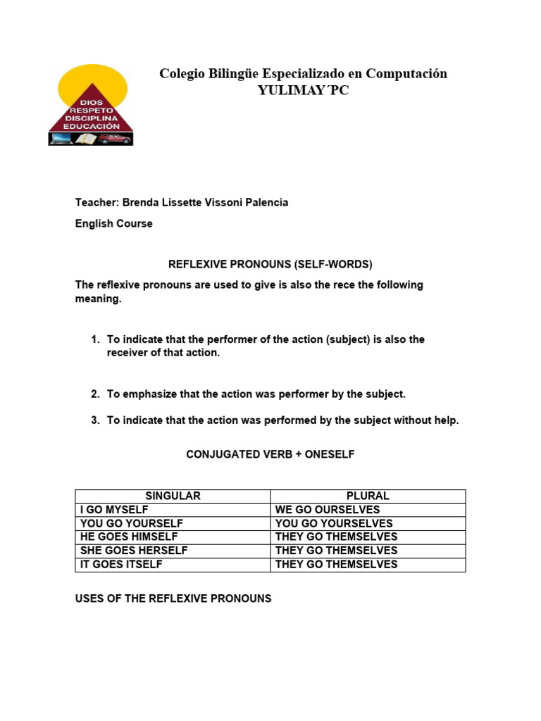 Chapter 12 Reflexive Pronouns Self-Words | PDF | Linguistic Morphology ...