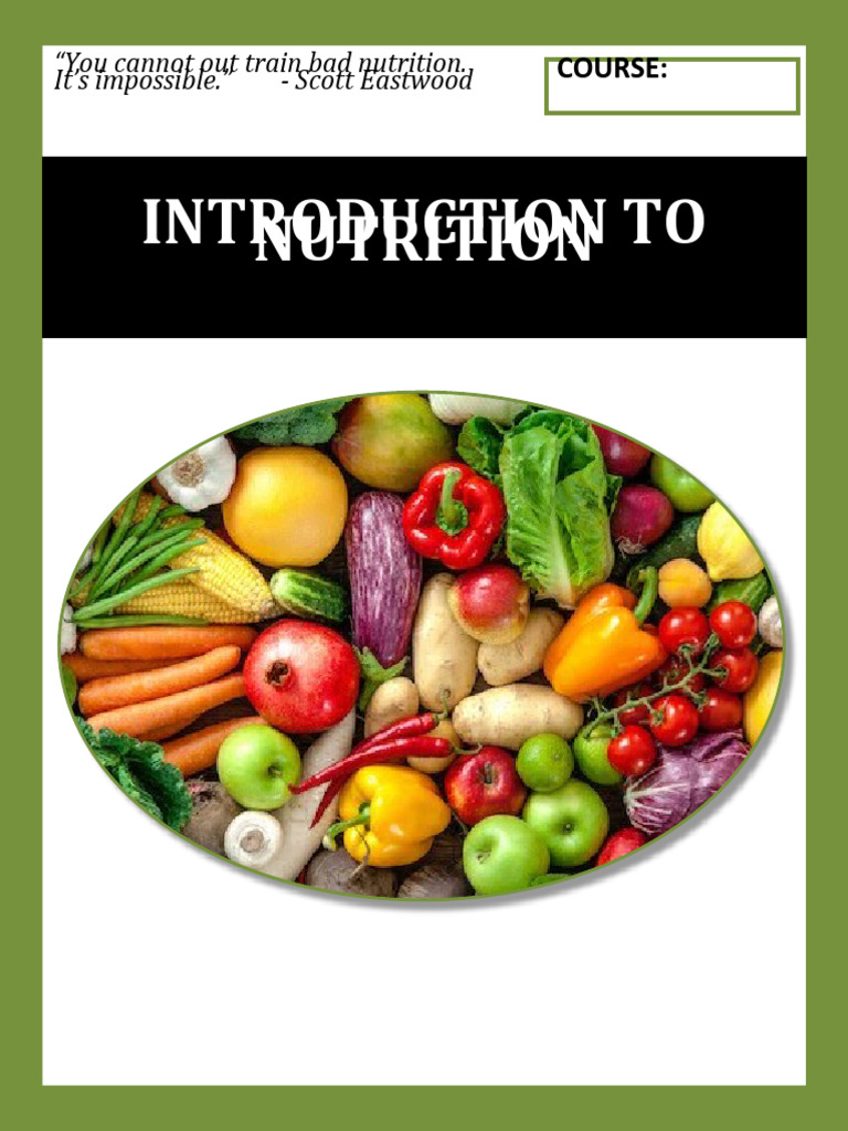 TPT Nutrition Course Overview | PDF | Foods | Food Energy