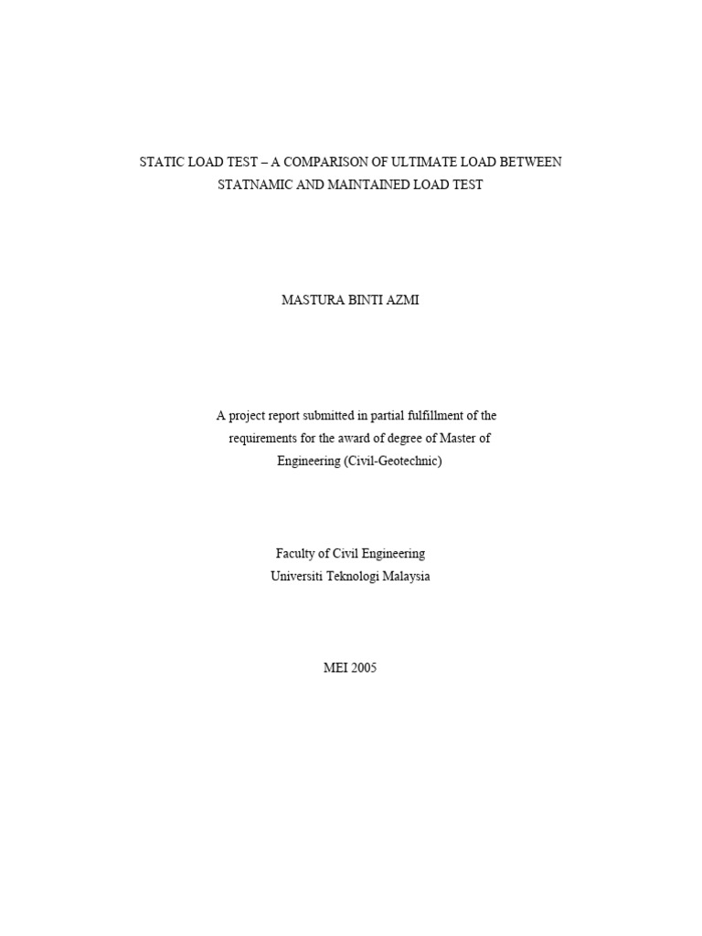 STatnamic - UTM Thesis 2005 | PDF | Deep Foundation | Foundation ...