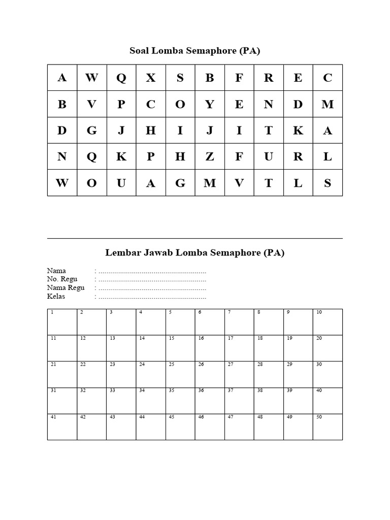 Soal LT 1 Semaphore Optis Prazapo | PDF