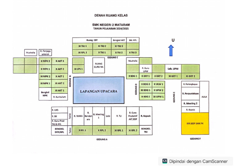 Denah Ruang Kelas Tahun Pelajaran 2024-2-1 | PDF