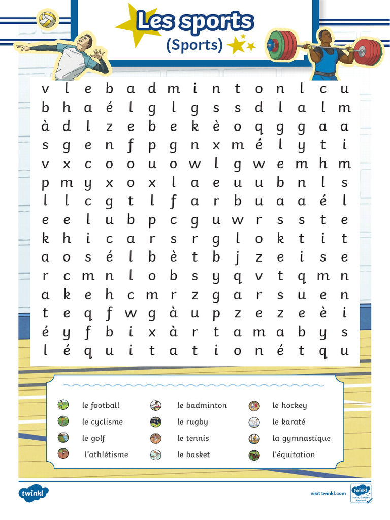French Sports Word Search Ver 1 | PDF