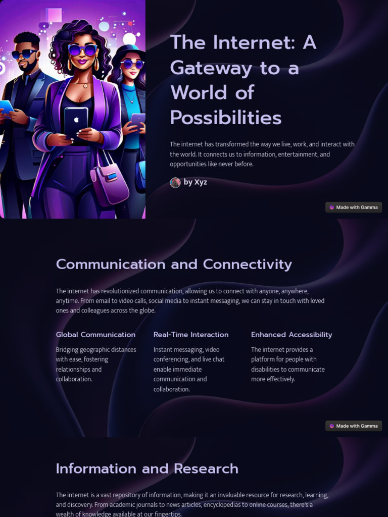 The Internet A Gateway To A World Of Possibilities Pdf Internet