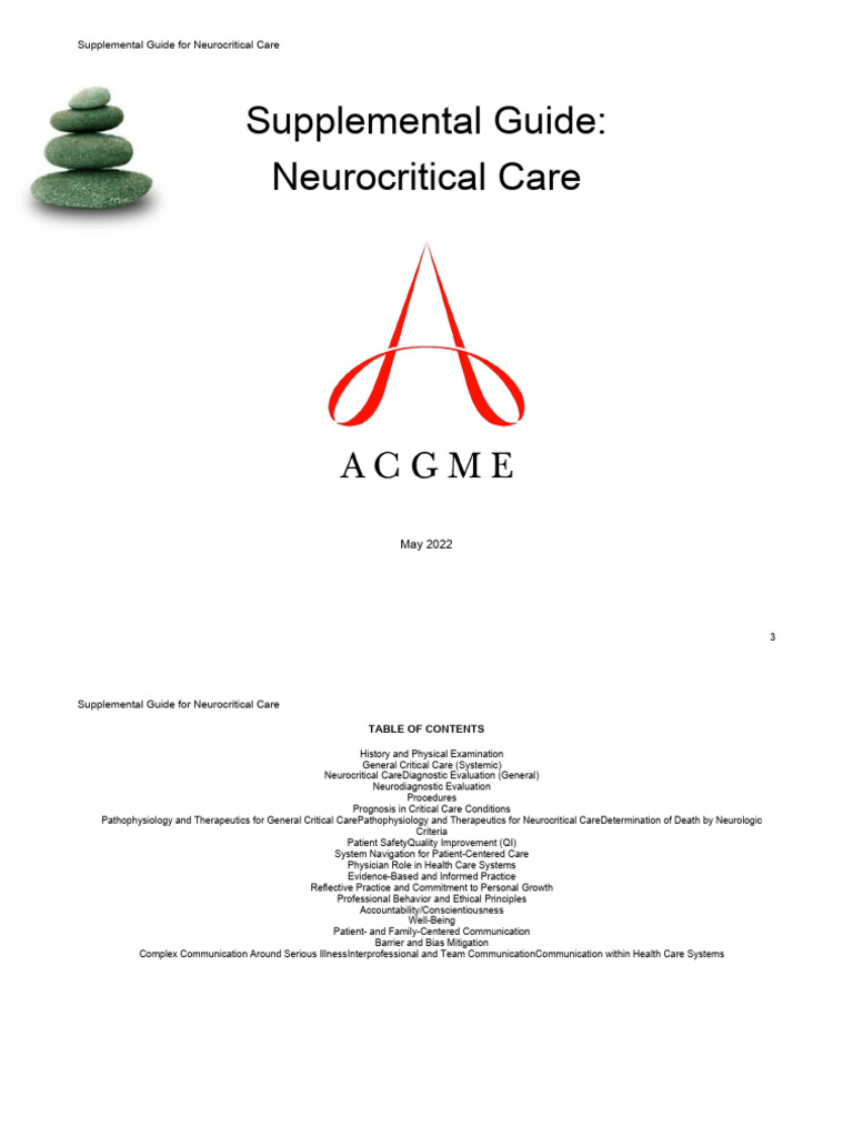 Neuro Critical Care Supplemental Guide Template | PDF | Intensive Care ...