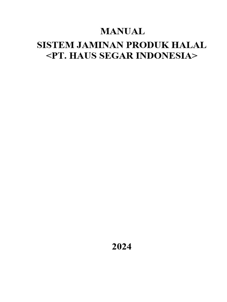 MAN-SJPH Manual Sistem Jaminan Produk Halal - Peserta Rev06 | PDF