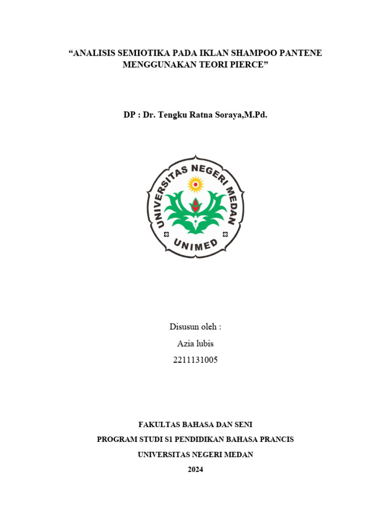 Analisis Semiotika Pada Iklan Shampoo Pantene Menggunakan Teori Pierce-1 | PDF