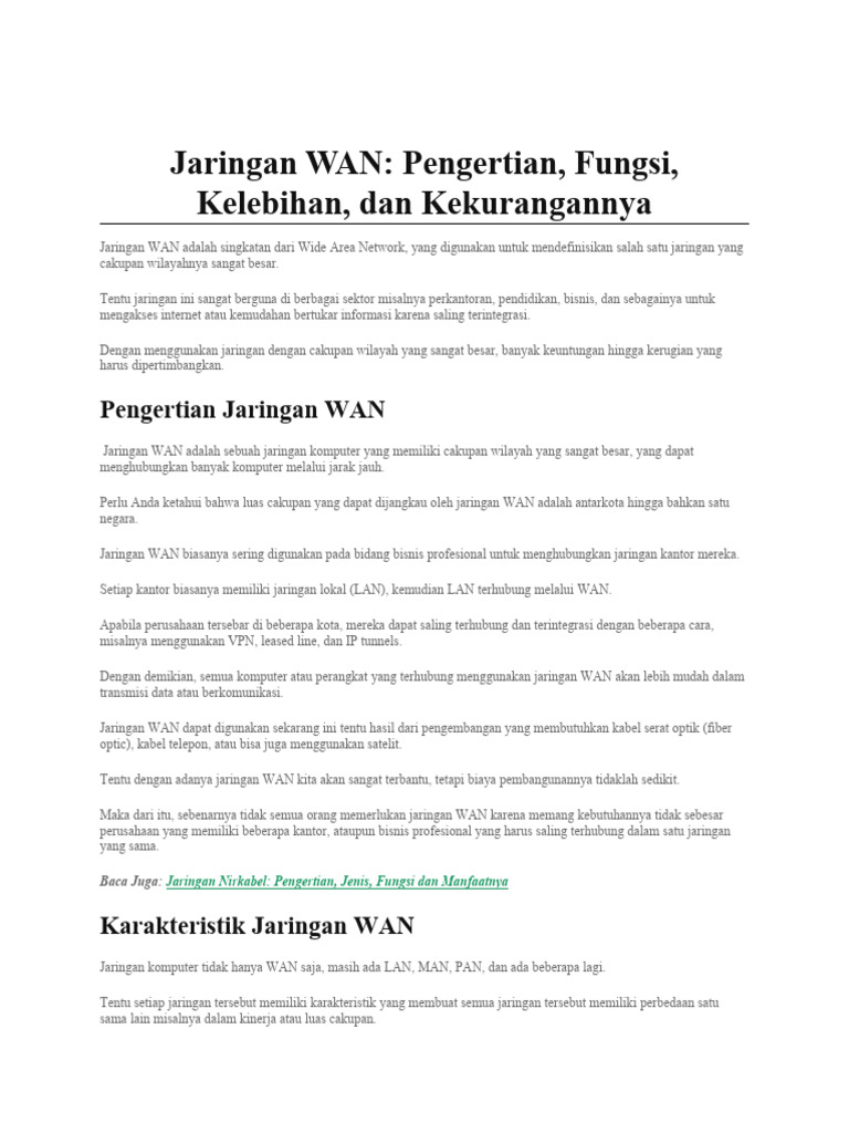 Jaringan WAN | PDF