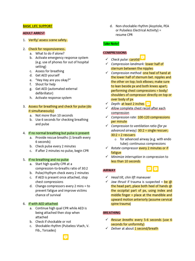NCM 118 Rle BLS | PDF | Cardiopulmonary Resuscitation | Internal Medicine