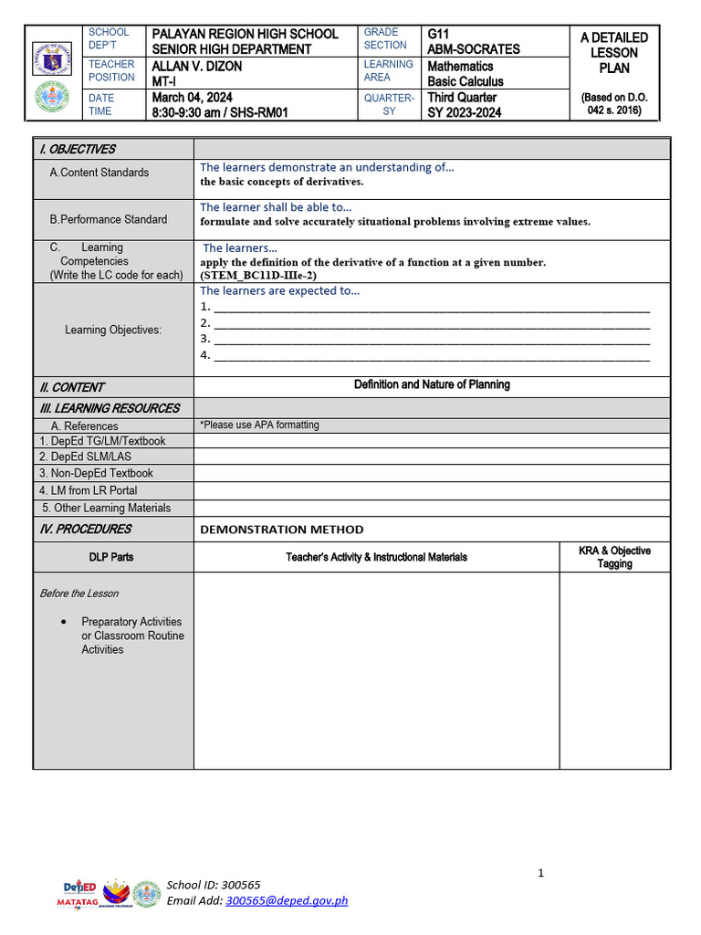 CO-allan-dizon-Q3-TEMPLATE-SY-2023-2024 | PDF | Learning | Teachers