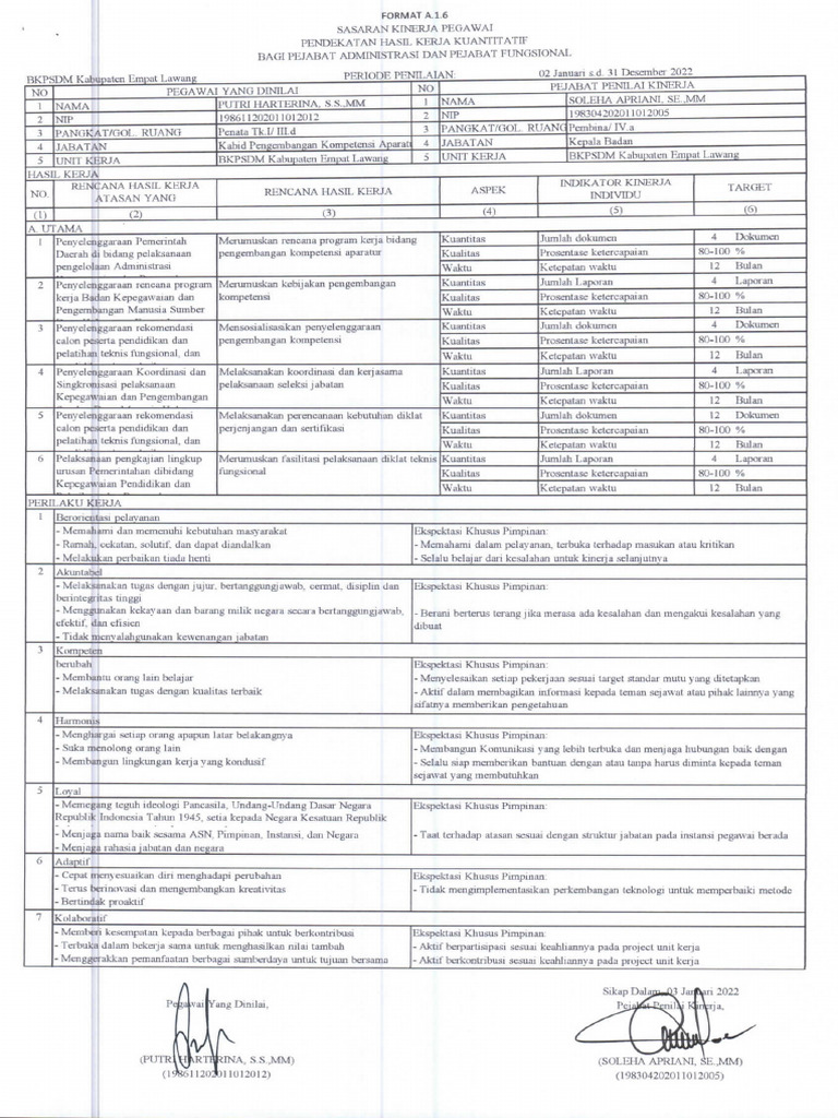 SKP 1 Tahun Terakhir | PDF