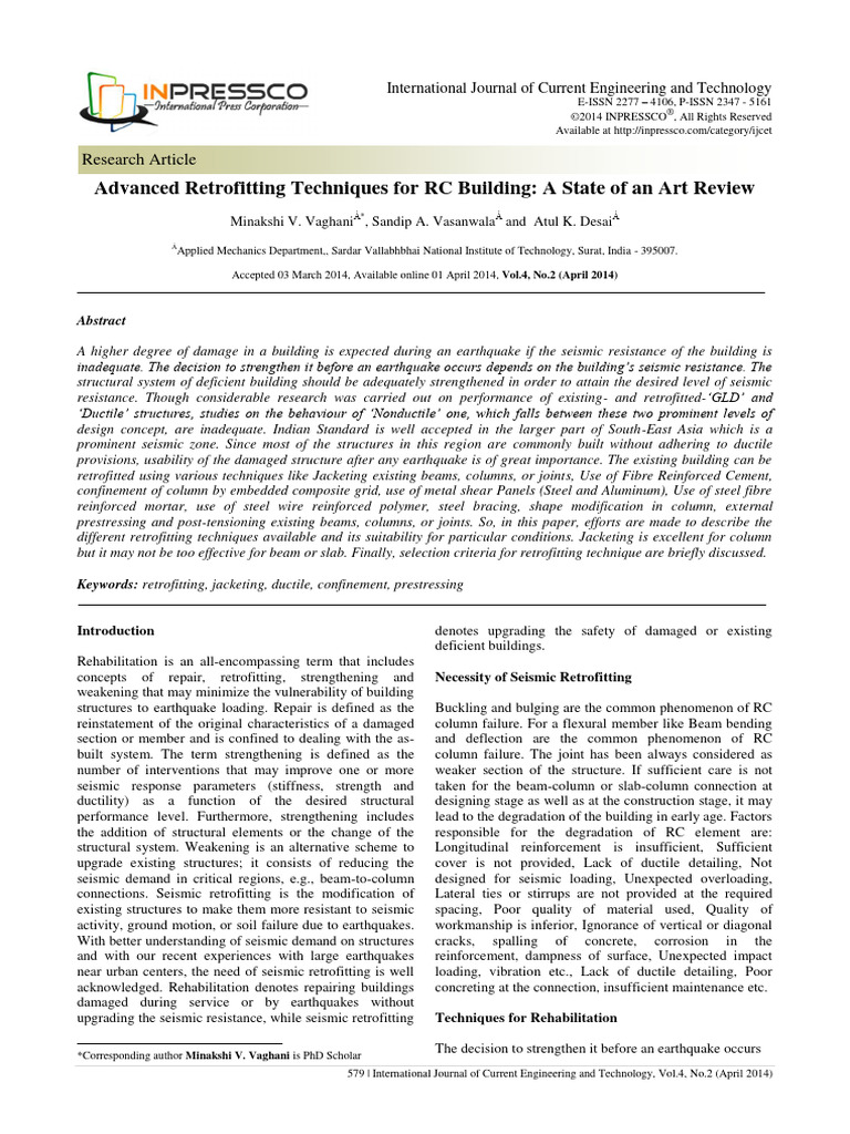 Advanced Retrofitting Techniques for RC Buildings | PDF | Composite ...