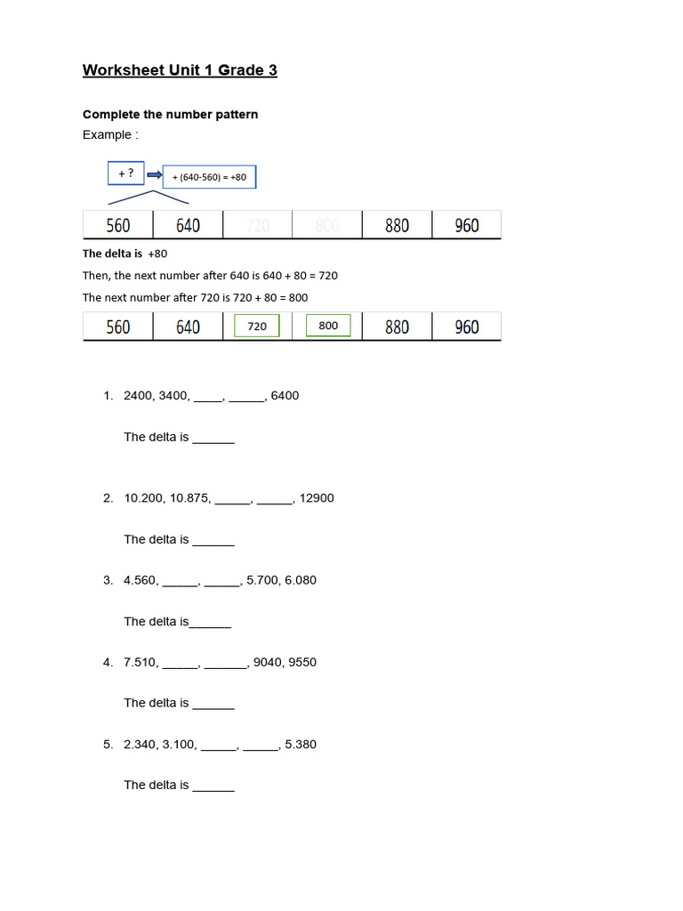 Worksheet Unit 1 Grade 3 | PDF