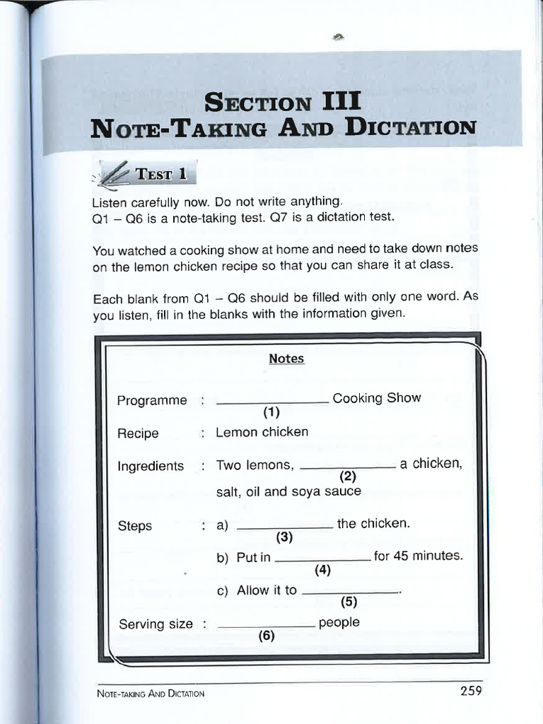 Section 3 Note taking and dicatation | PDF