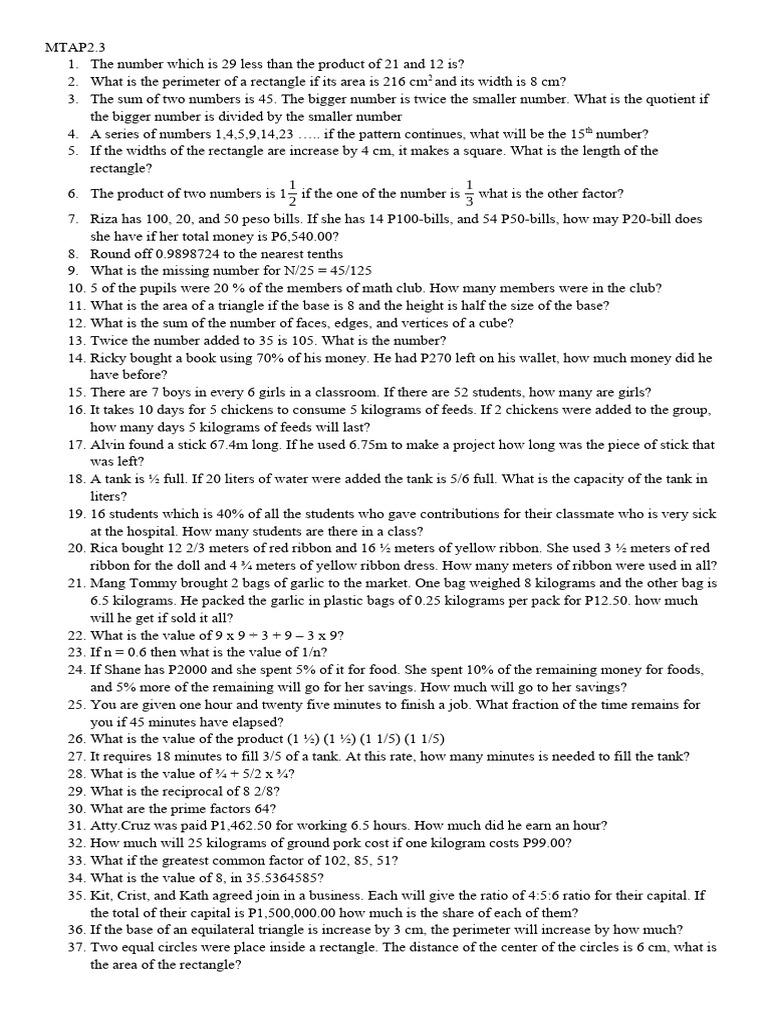 MTAP3 | PDF | Area | Elementary Geometry