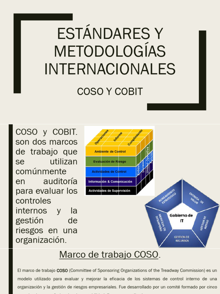 COSO y COBIT: Marcos de Control Interno | PDF | Cobit | Business