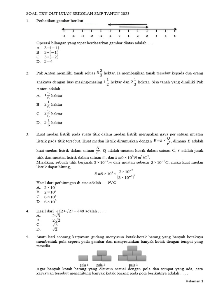 Soal Try Out Matematika 2023 | PDF | Metode & Bahan Ajar
