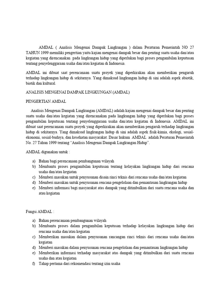 AMDAL | PDF | Hukum | Teknologi & Rekayasa