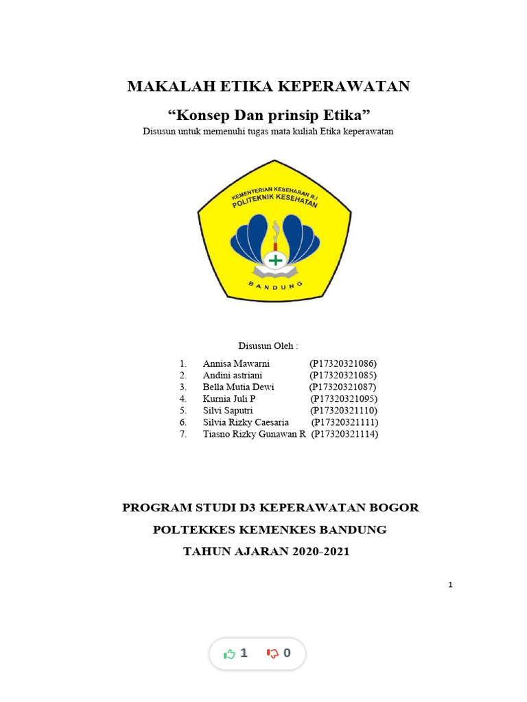 Makalah Etika Keperawatan Kel 1 Dikonversi Compress | PDF | Karier & Perkembangan