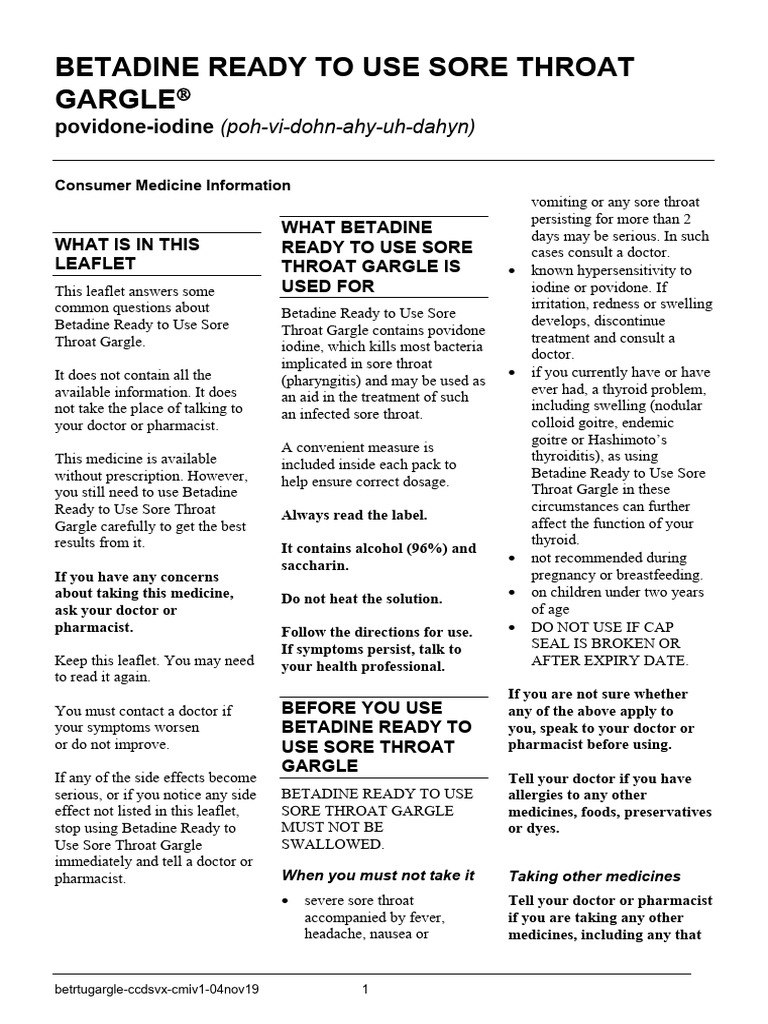 Betadine | PDF | Medical Specialties | Medicine