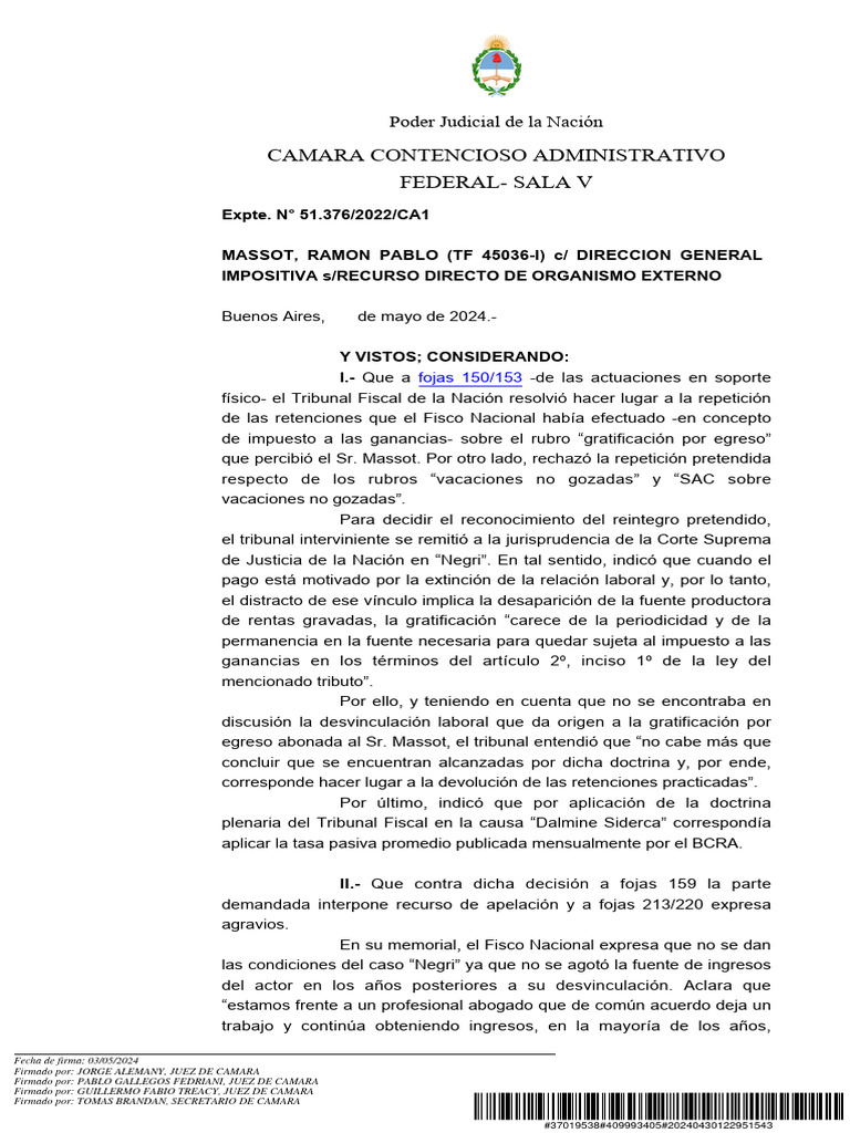 Reintegro de Impuesto a Massot por Egreso | PDF | Caso de ley | Impuestos