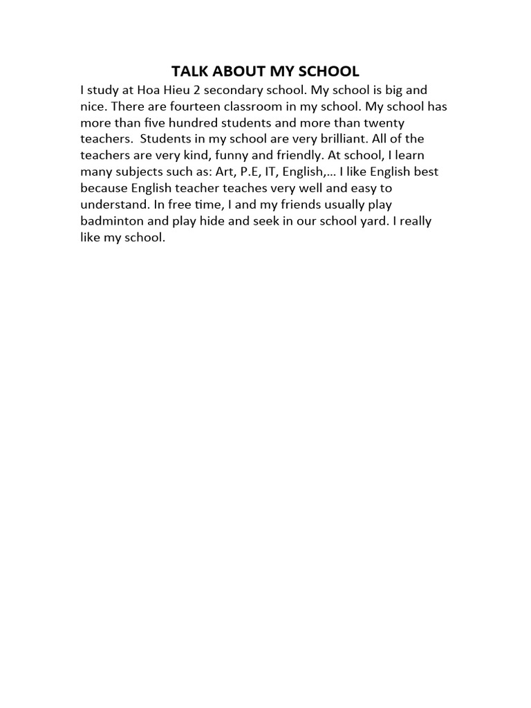 My Wonderful School Experience | PDF