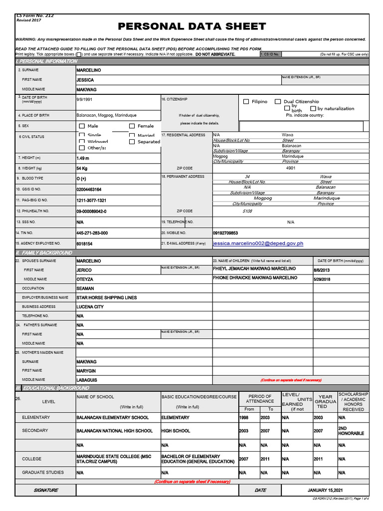 Pds Updated Maam Jes Edit 2021 | PDF