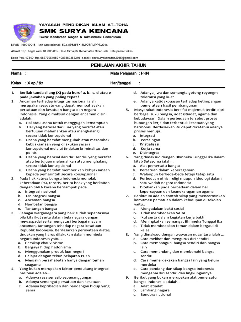 Soal PTS Genap 2020-2021 Heri | PDF