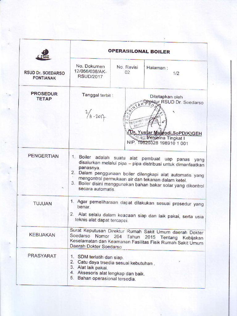 Sop 3. Operasional Boiler | PDF