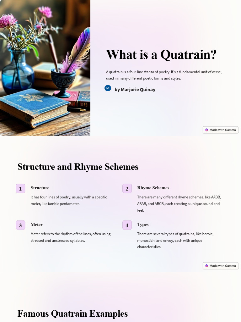 What Is A Quatrain | PDF