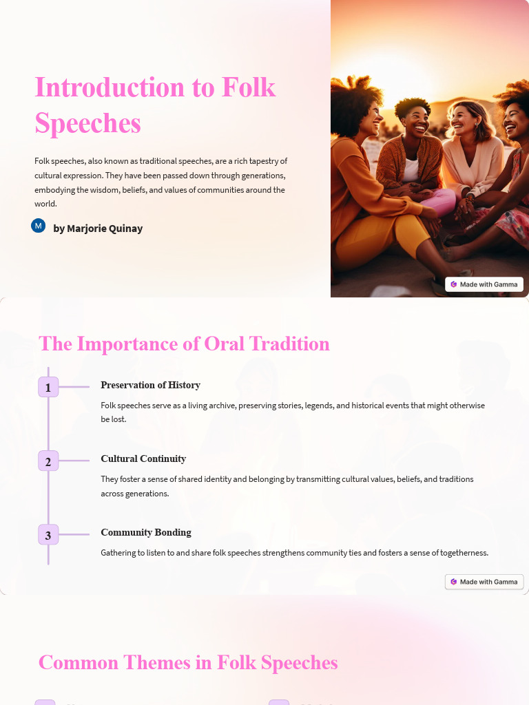 Introduction To Folk Speeches | PDF | Folklore | Proverb