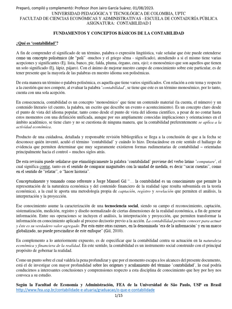 1 Fundamentos Conceptos Basicos Contabilidad | PDF | Contabilidad | Conocimiento