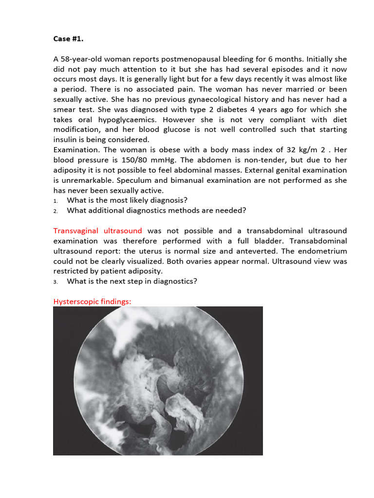 Gynecological Case Studies and Diagnoses | PDF | Polycystic Ovary ...