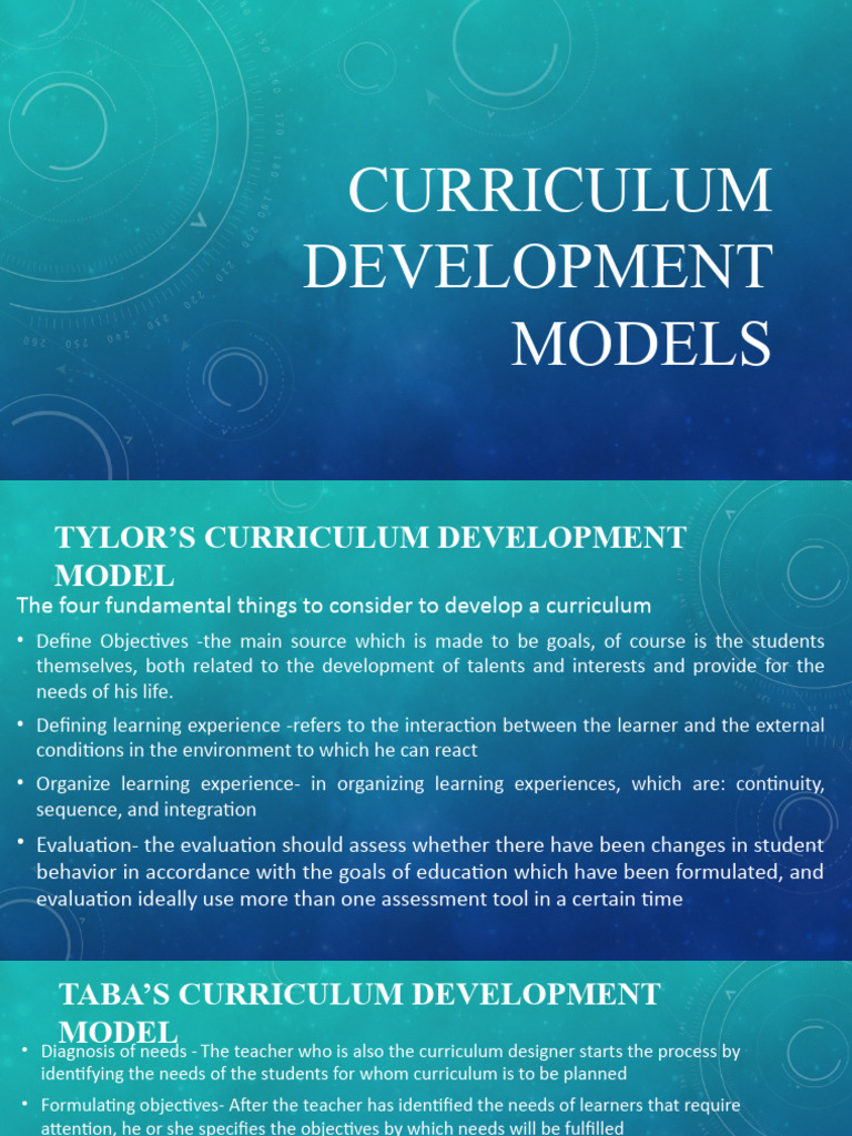 Curriculum Development Models September 9 2022 | PDF | Curriculum ...