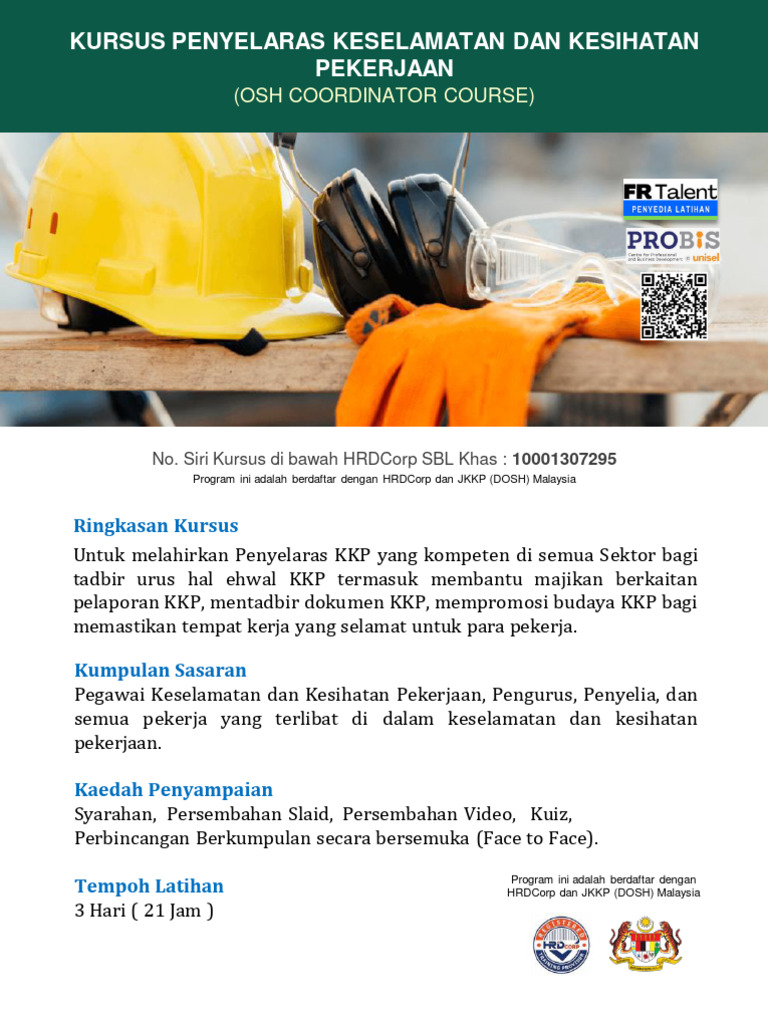 Info 2024 Msia OSH Coordinator Training | PDF