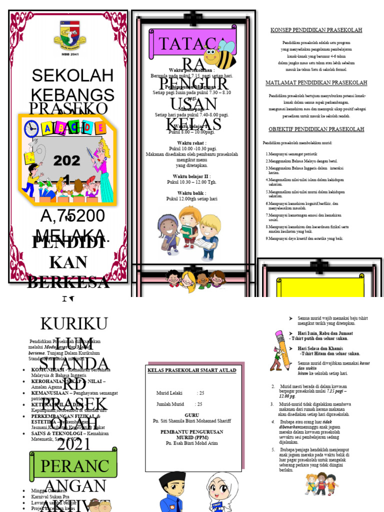 2021 Pamplet Prasekolah Smart Aulad | PDF