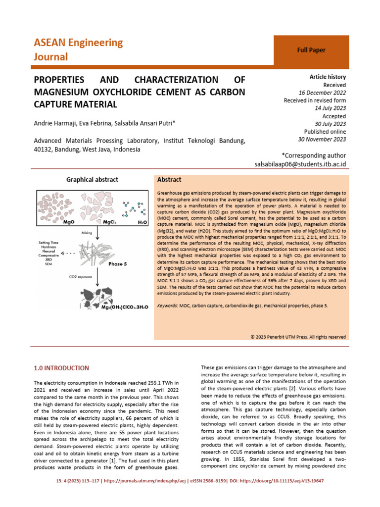 Asean Engineering Journal - MOC | PDF | Applied And Interdisciplinary ...