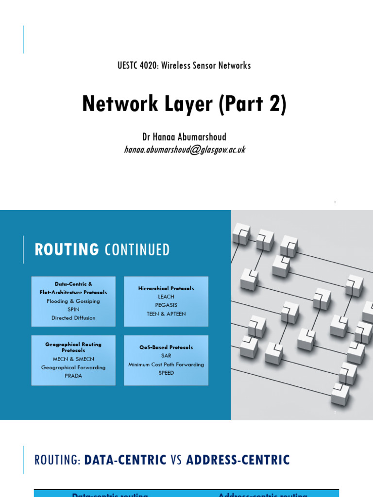 Lecture 10 Network Layer (Part 2) | PDF | Routing | Wireless Sensor Network