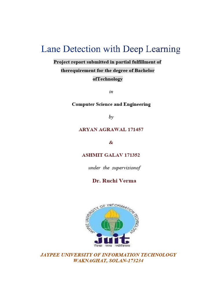Lane Detection With Deep Learning by Aryan Agrawal | PDF | Computer ...