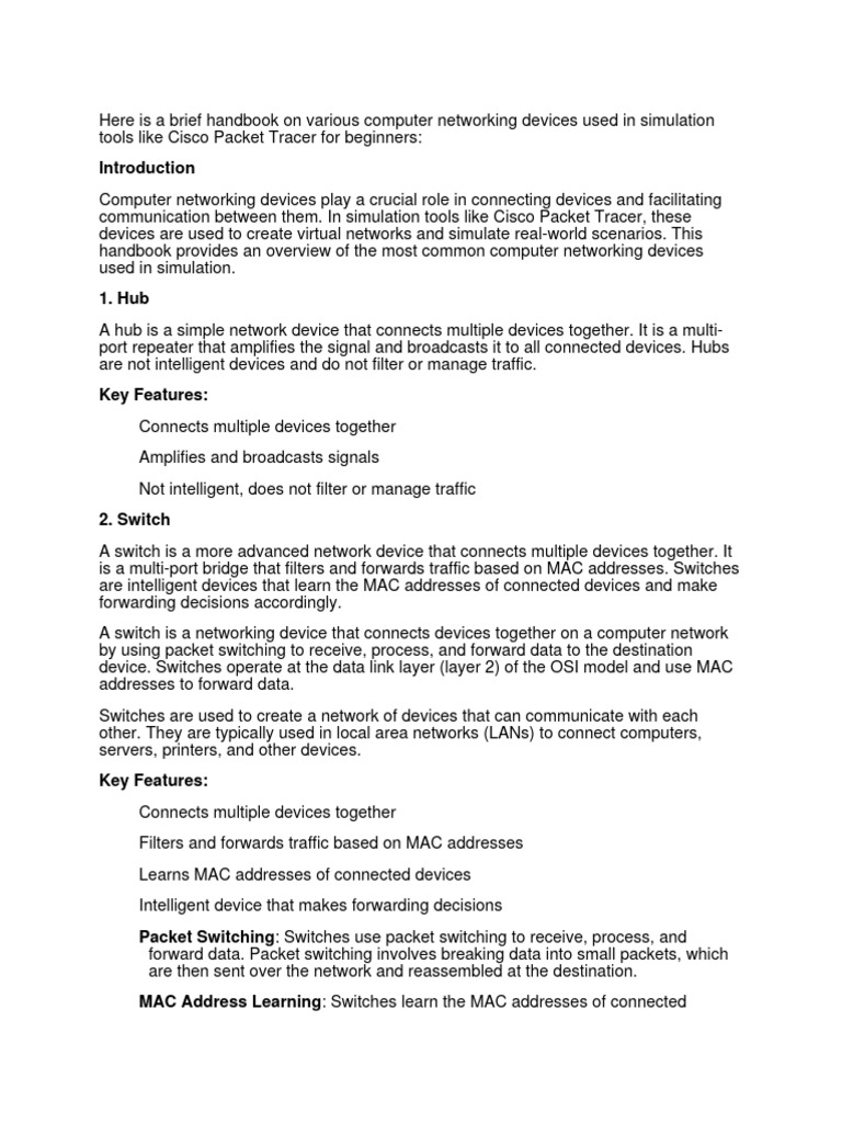 383 965330 Briefhandbookonvariouscomputernetworkingdevices | PDF ...