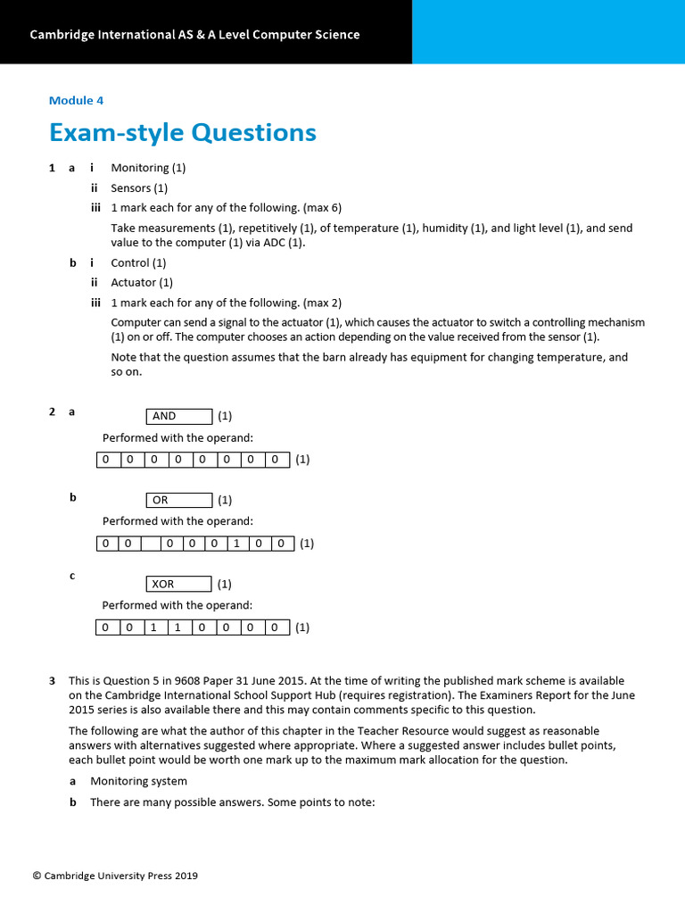 Computer Science Exam Prep | PDF | Bit | Computer Engineering