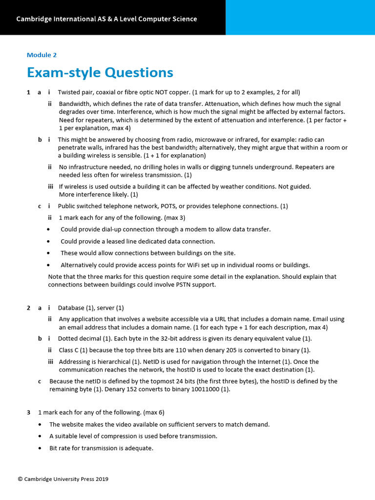 Computer Networking Exam Questions Guide | PDF | Domain Name System ...