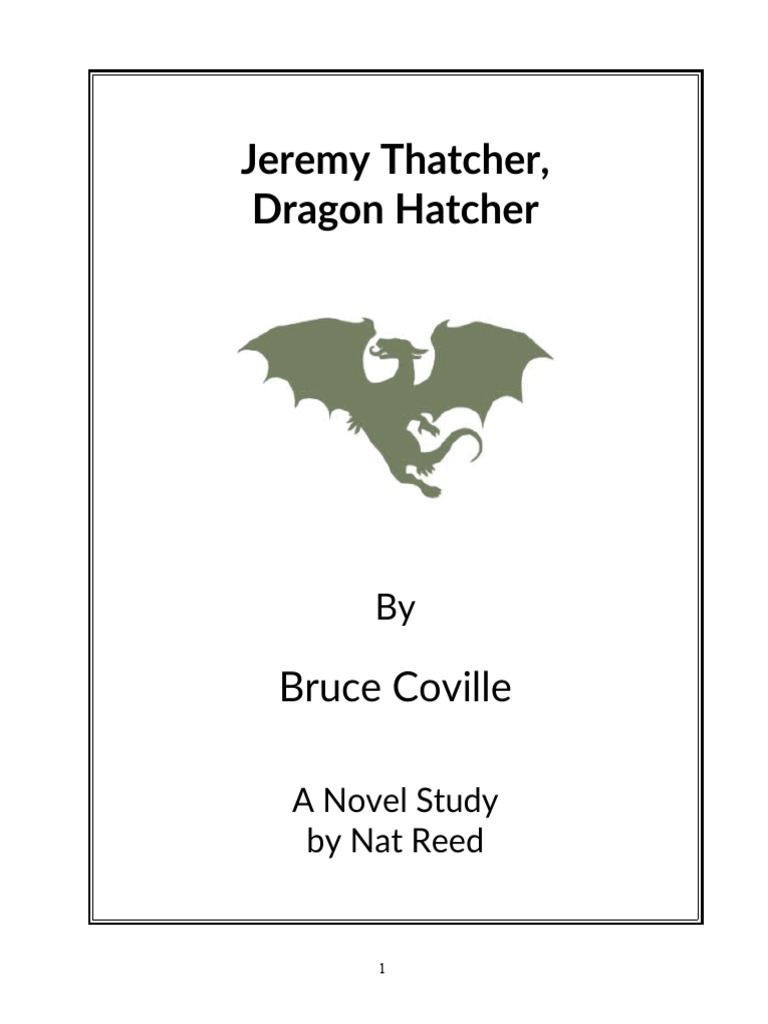 Jeremy Thatcher Dragon Hatcher Novel Study Preview | PDF | Poetry