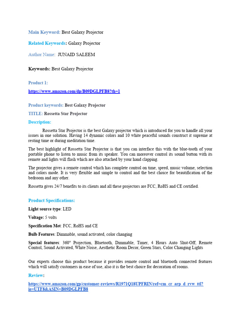 Junaid Saleem Product Article 1 Content Writing | PDF | Information And ...