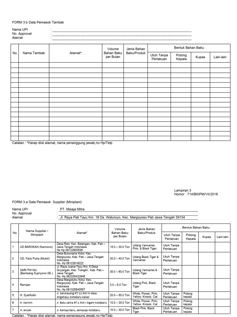 FORM 3 Perikanan KTB 2018 | PDF
